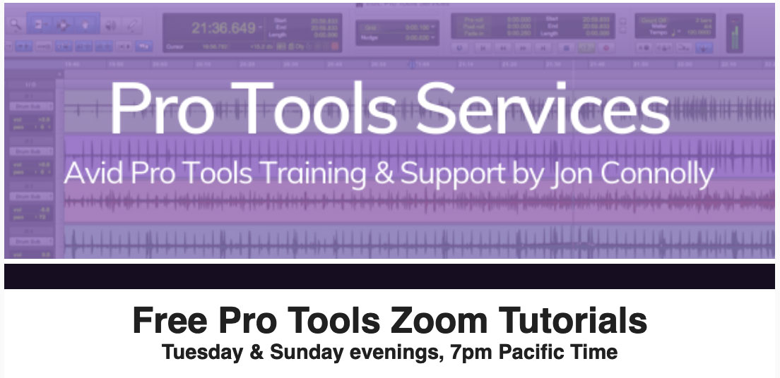Free Pro Tools Zoom Tutorials
